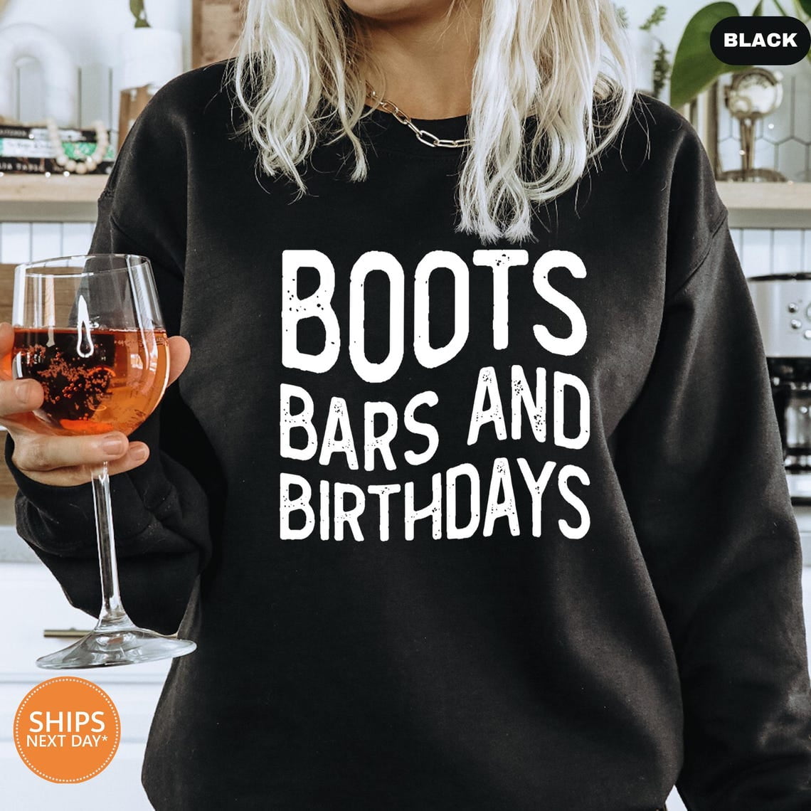 Boots Bars And Birthdays Sweatshirt | Nashville Birthday Crewneck ...