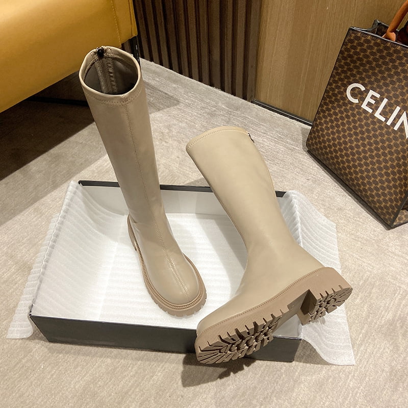 HHH Boots Boots Small below the Knee Black Boots Velvet Height ...