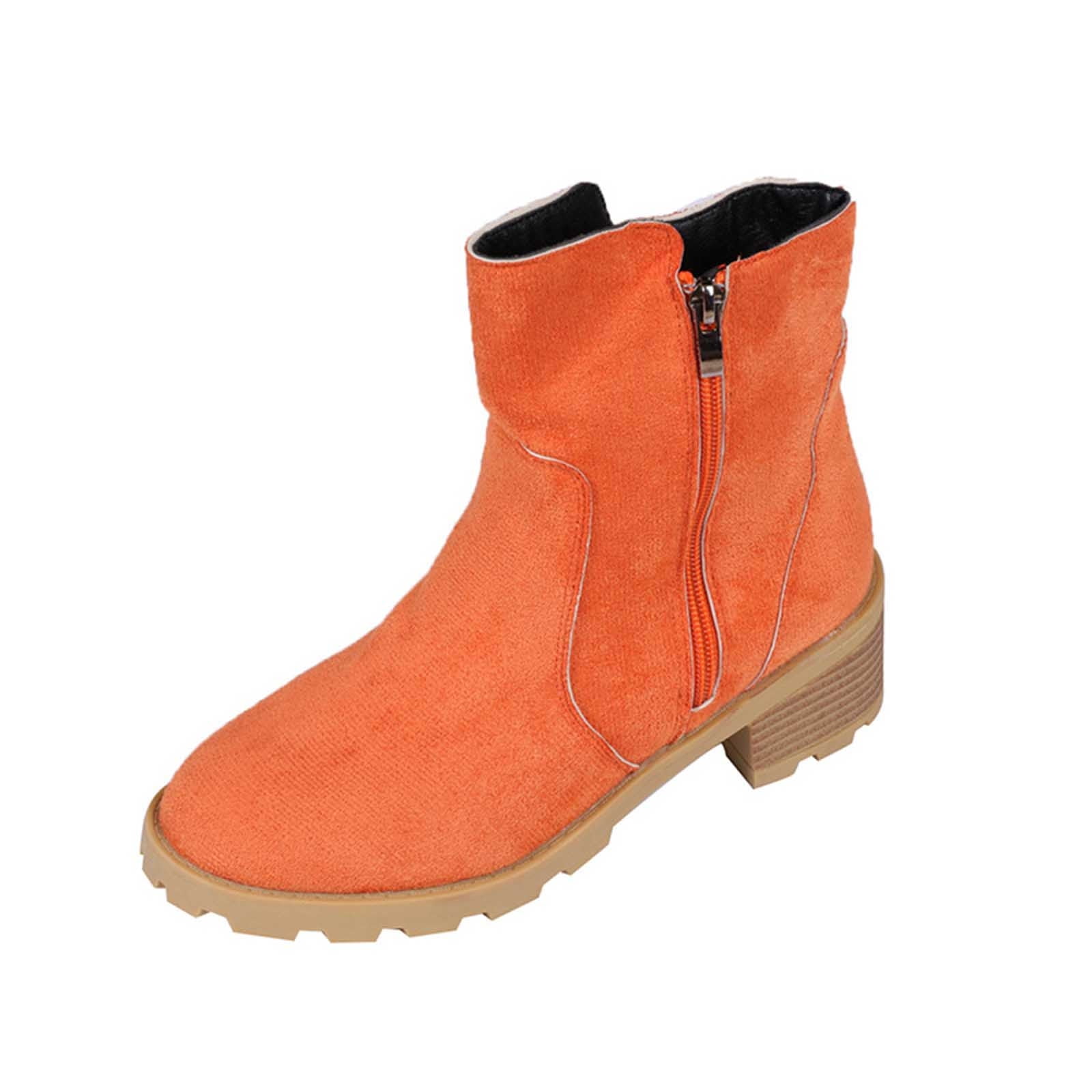 Boots For Women Retro Chunky Heel Ankle Boots Fashion Comfy Short ...