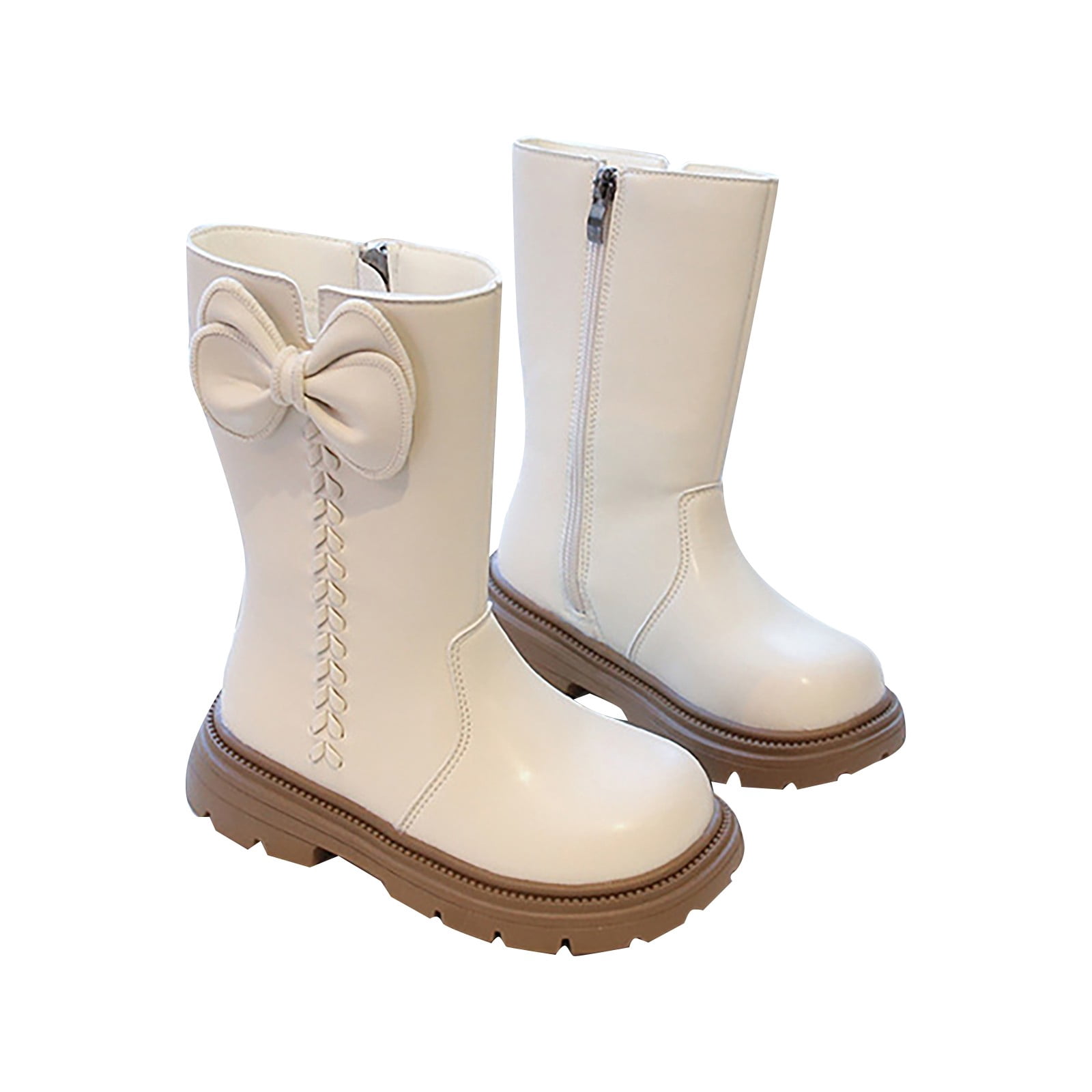 Boots,Girls Mid Calf Boots Punk Style for Kids Side Zipper Lined ...
