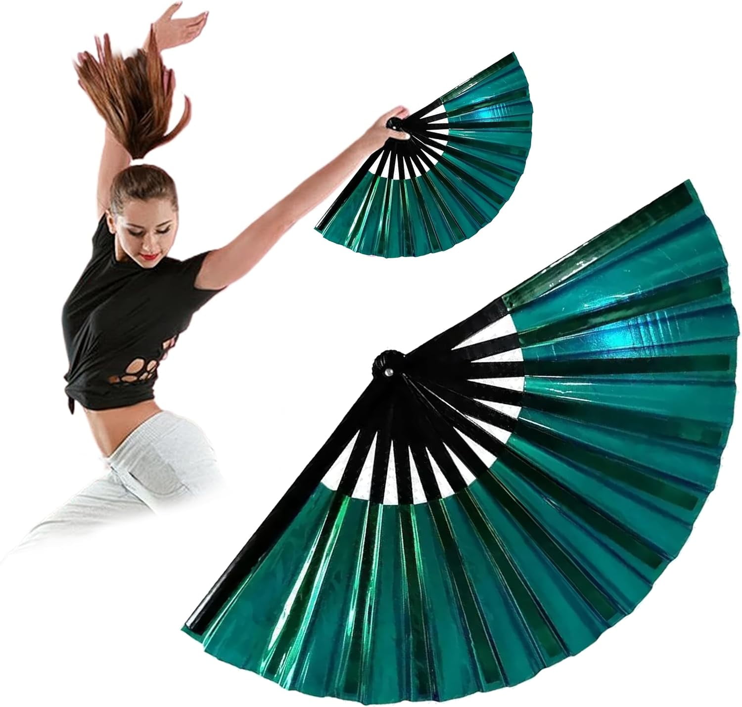 Boots On The Ground 2025 Large Holographic Folding Hand Fan – Laser ...
