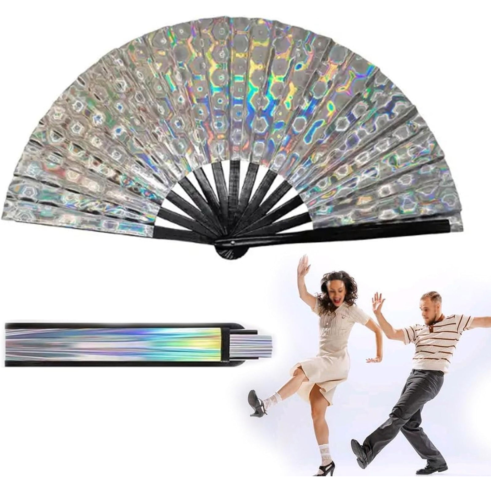Boots on The Ground Fan, 2025 New Large Holographic Folding Hand Fan ...