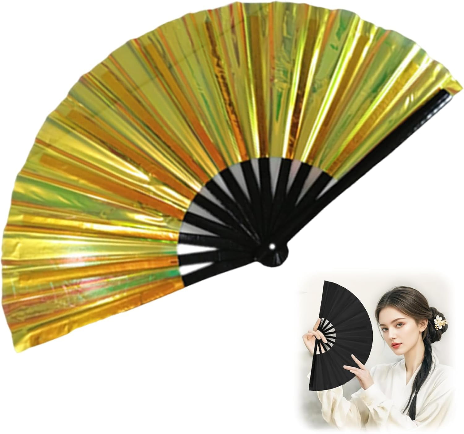Boots on The Ground Fan, 2025 New Large Holographic Folding Hand Fan ...