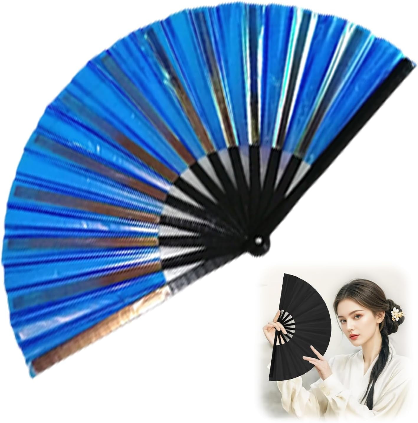 Boots on The Ground Fan, 2025 New Large Holographic Folding Hand Fan ...