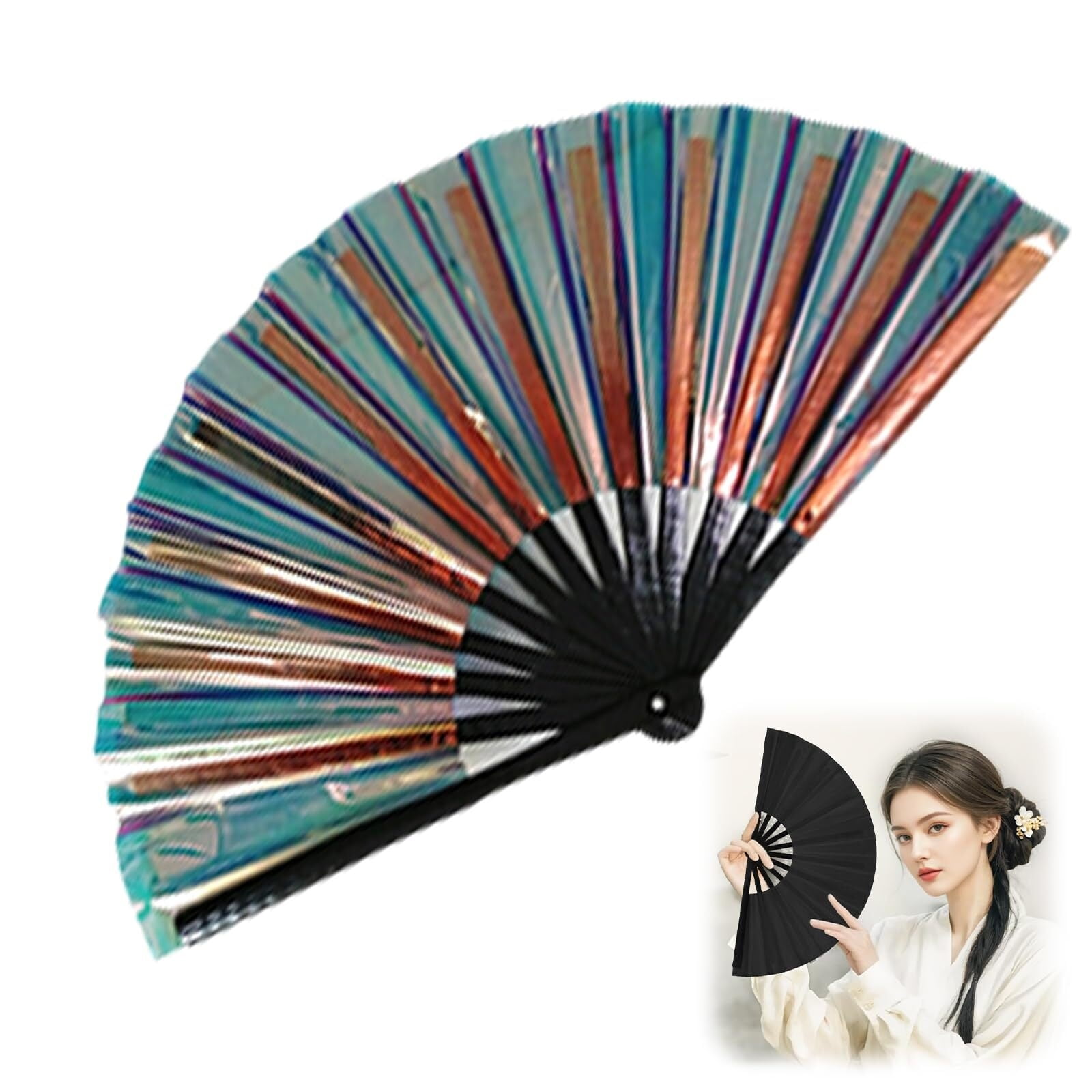 Boots on The Ground Fan, 2025 New Large Holographic Folding Hand Fan ...