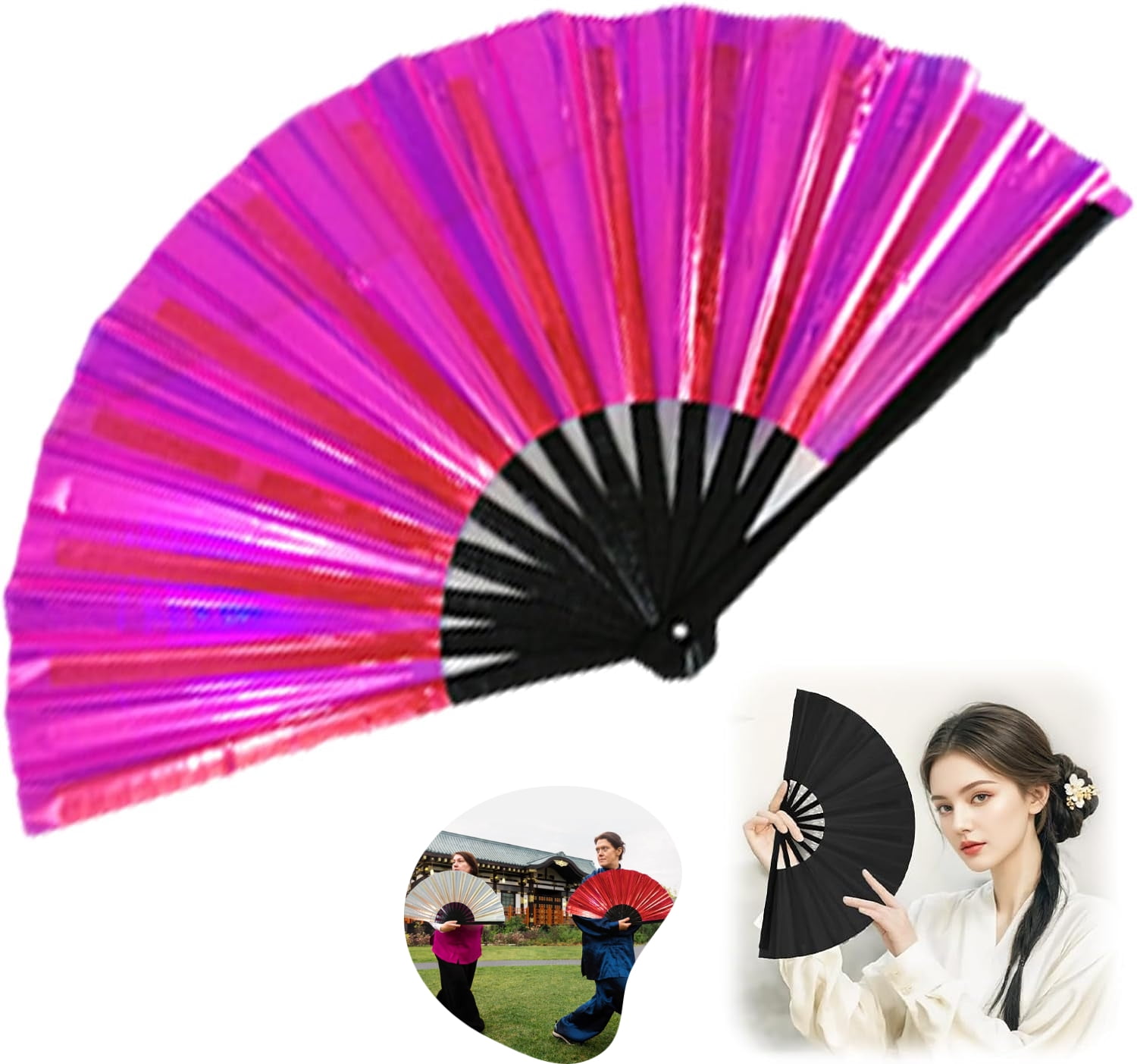 Boots on The Ground Fan, 2025 New Large Holographic Folding Hand Fan ...