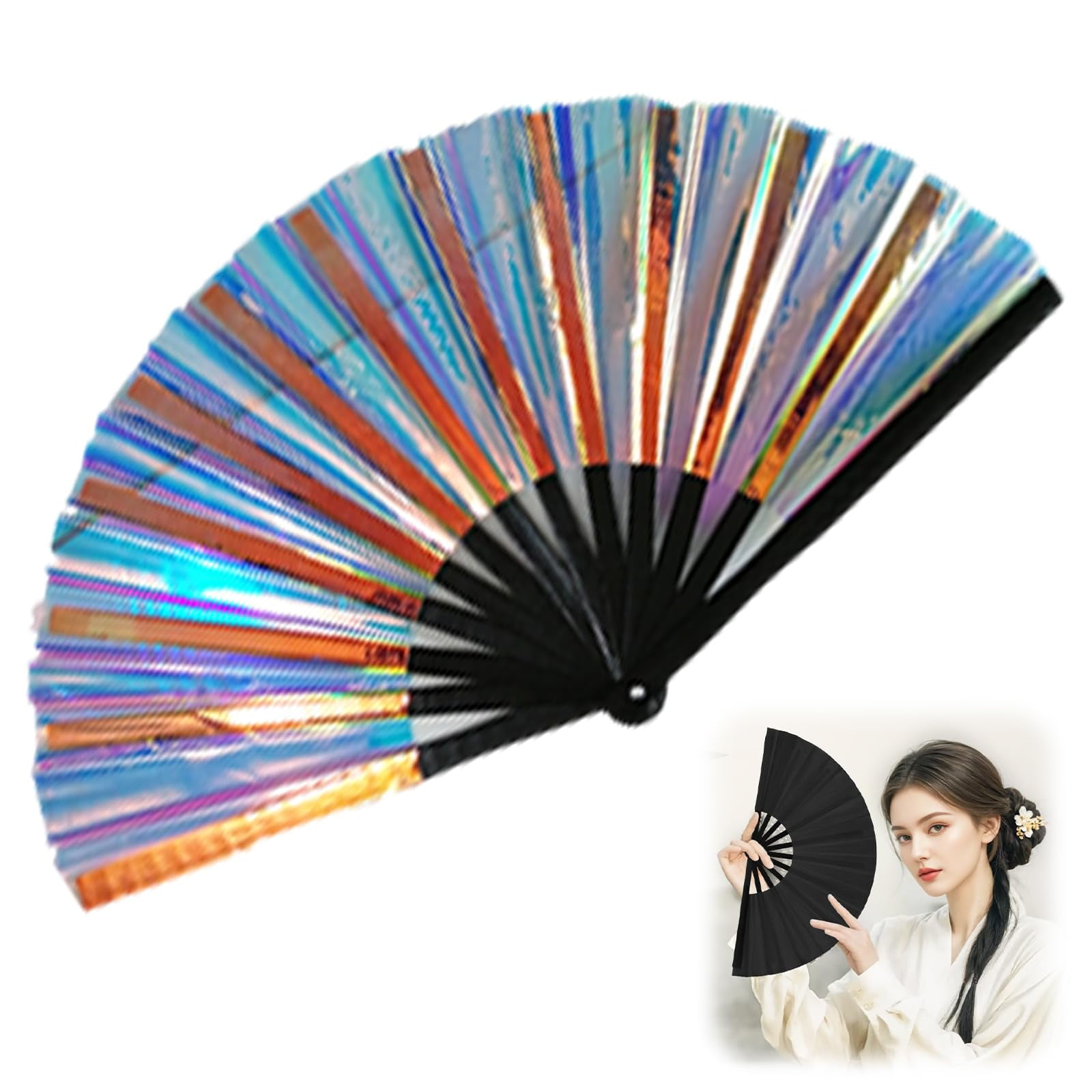 Boots on The Ground Fan, 2025 New Large Holographic Folding Hand Fan ...