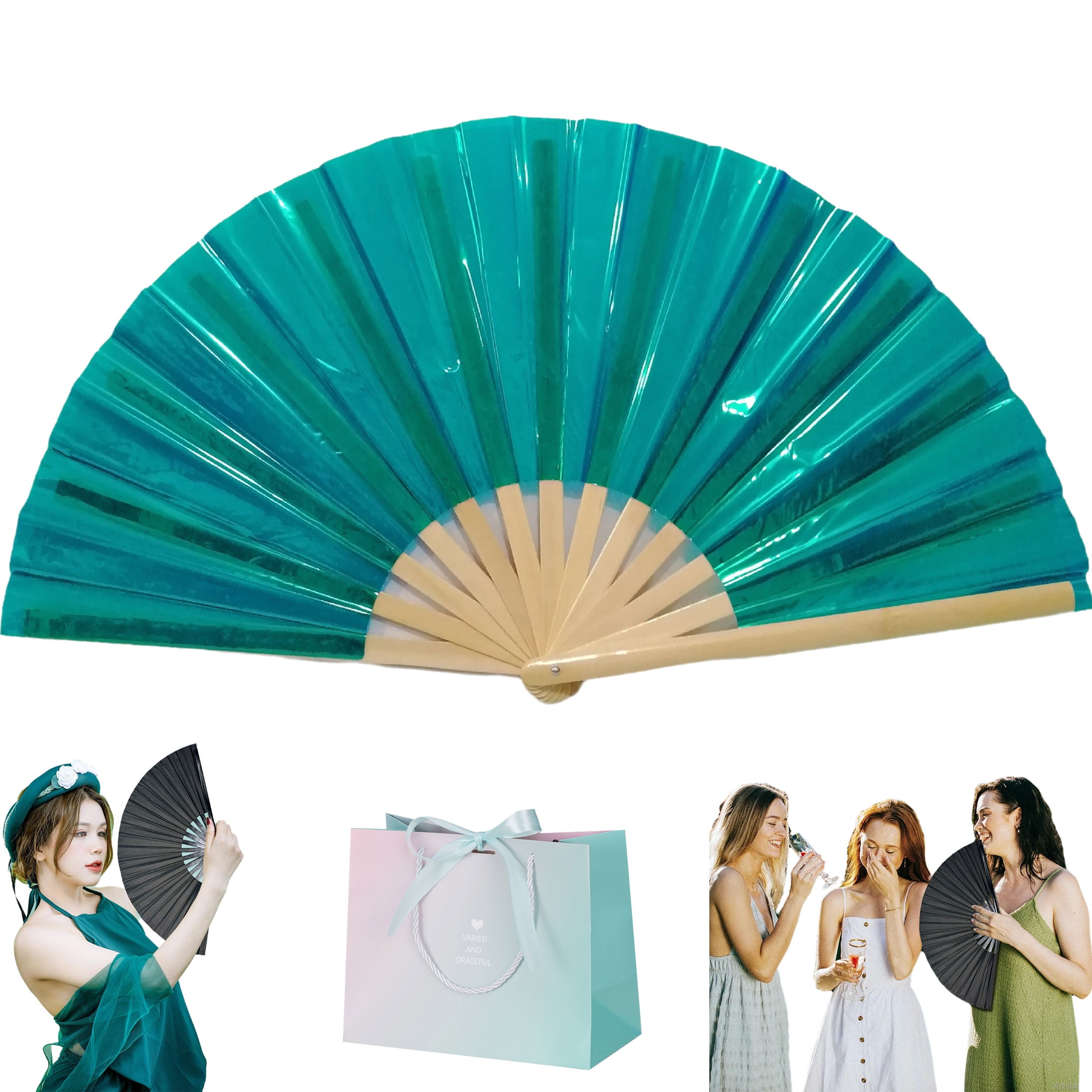 Boots on The Ground Fan,Large Holographic Folding Hand Fan, Clap Fans ...