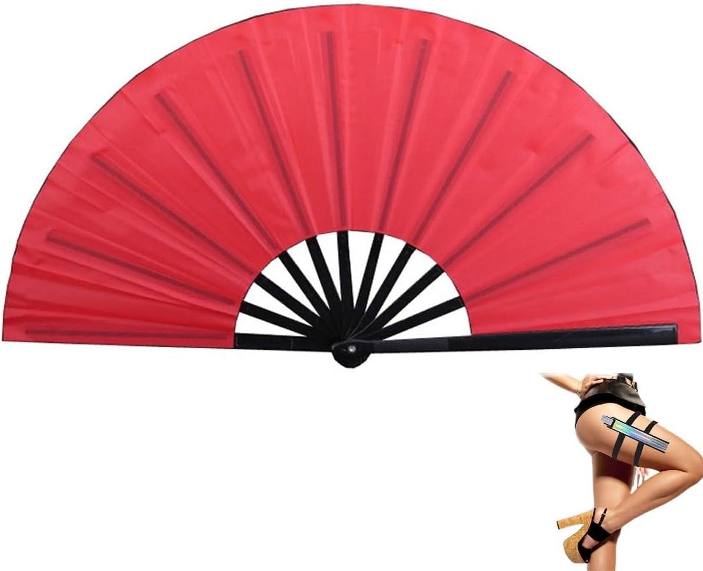 Boots On the Ground Fan, Large Holographic Folding Hand Fan Iridescent ...