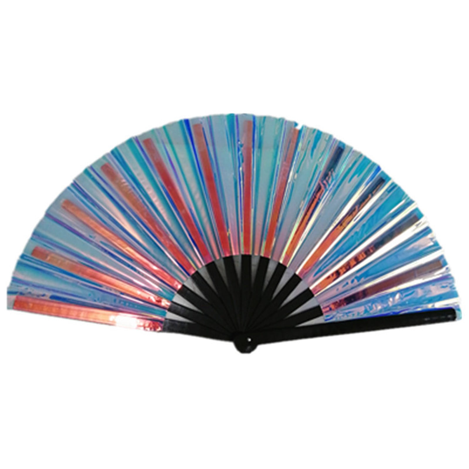 Boots On the Ground Fan, Large Holographic Folding Hand Fan Iridescent ...
