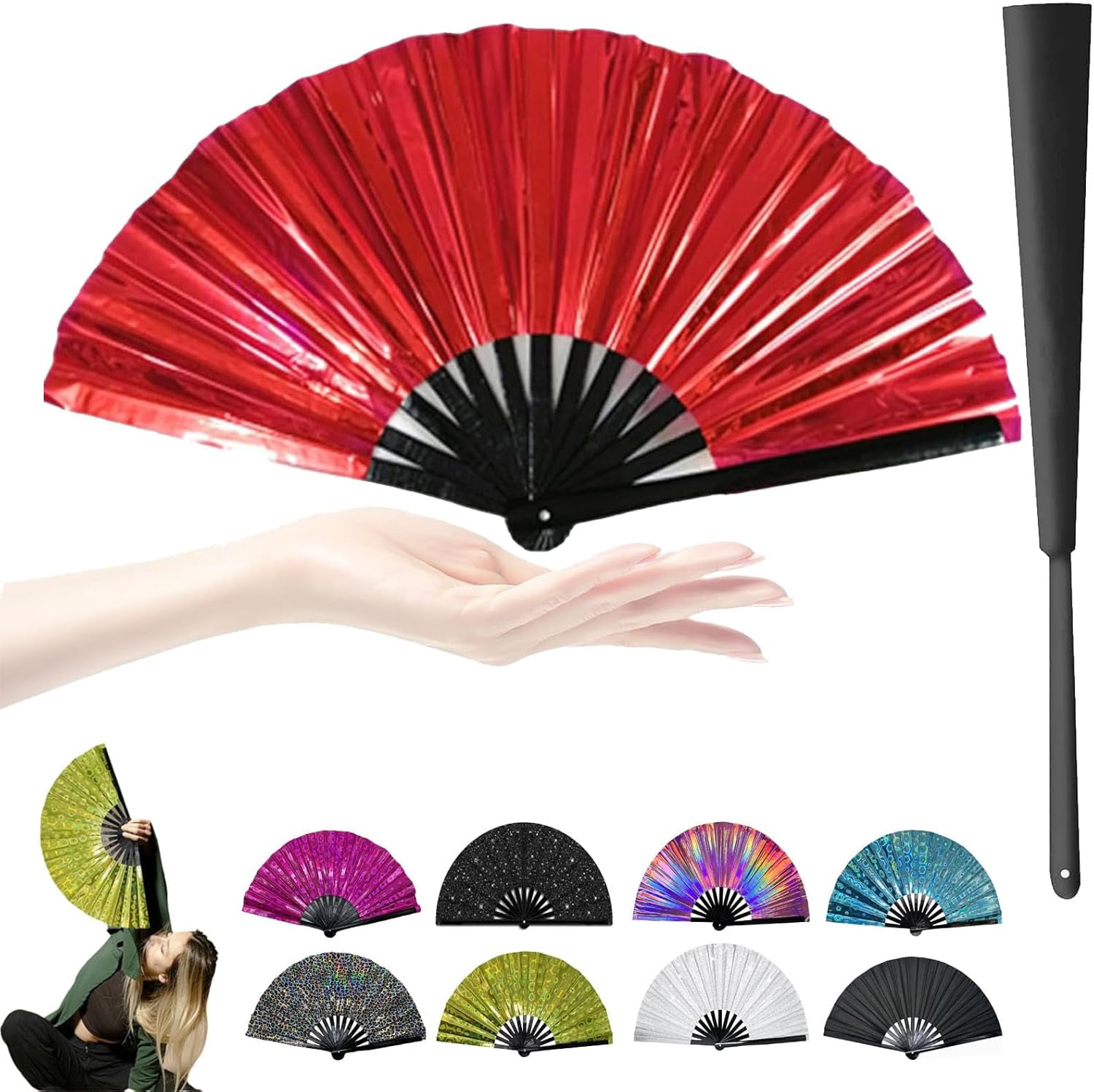 For Boots On The Ground Fan,Large Holographic Folding Hand Fan,Line ...