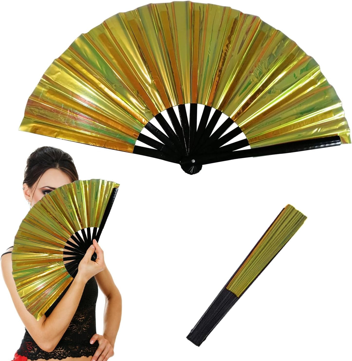Boots on The Ground Fan, New Large Folding Hand Fan Line Dance Popping ...