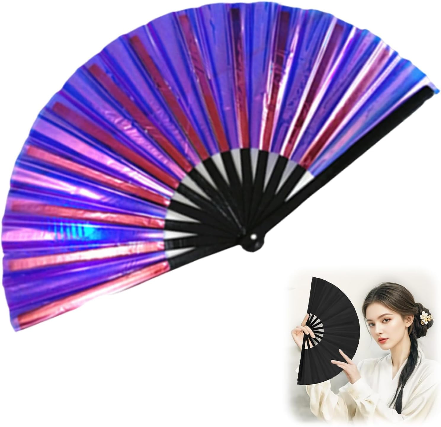 Boots on The Ground Fan, New Large Holographic Folding Hand Fan Line ...