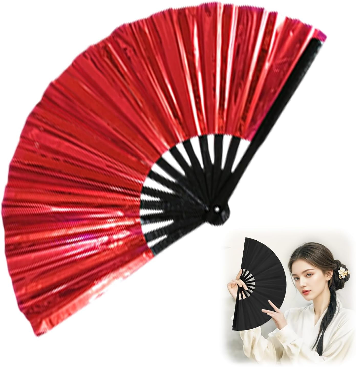 Boots on The Ground Fan, New Large Holographic Folding Hand Fan Line ...