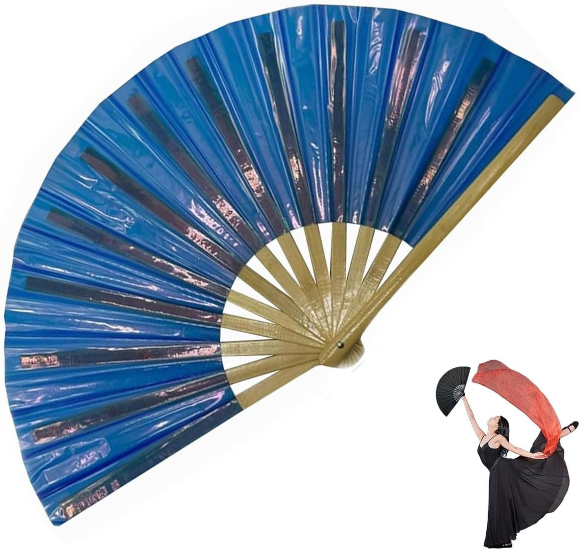 Boots On The Ground Hand Fan for Line Dancing, Large Holographic ...