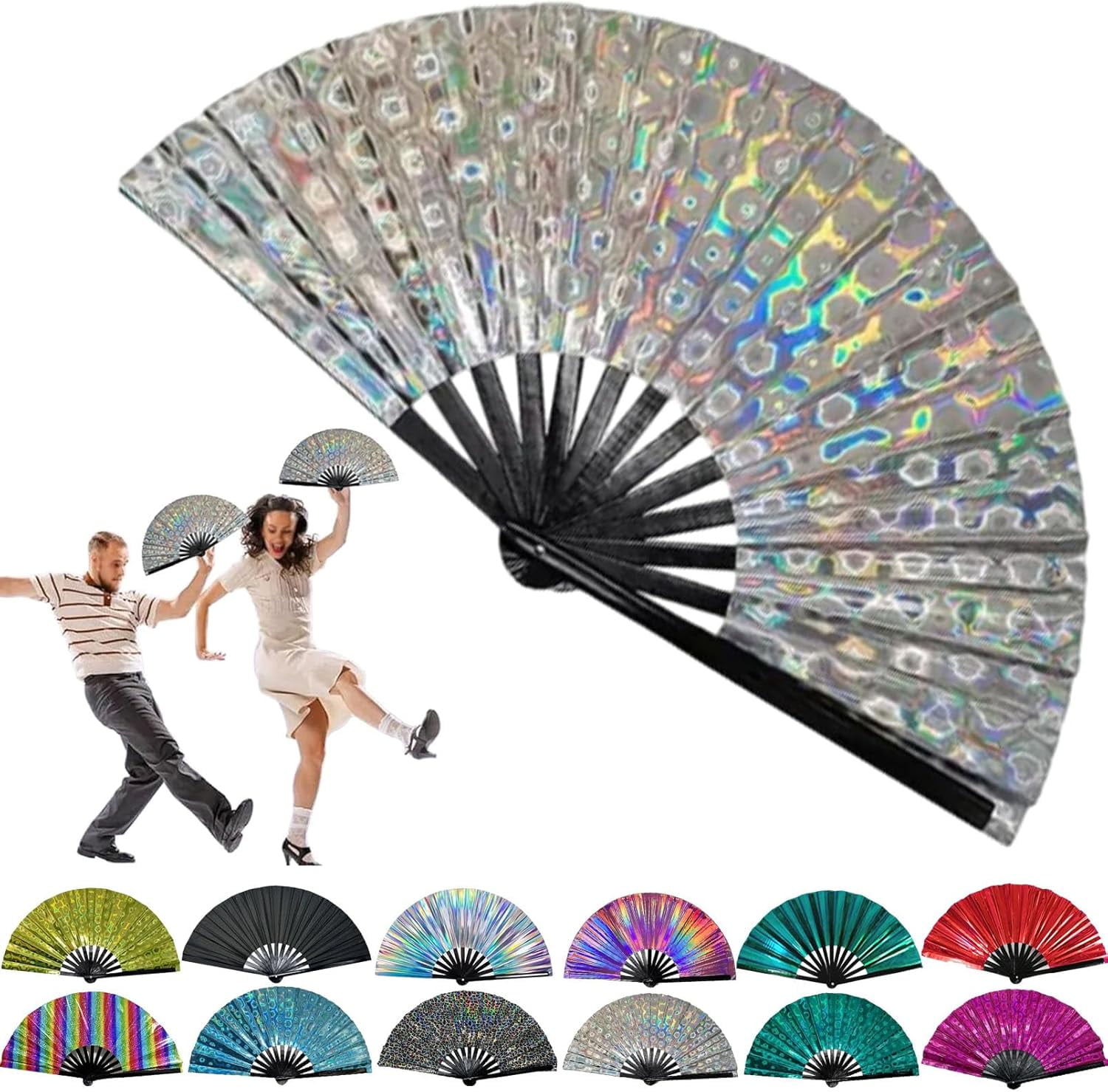 Boots On The Ground Hand Fan, Popping Fans Large Holographic Folding ...