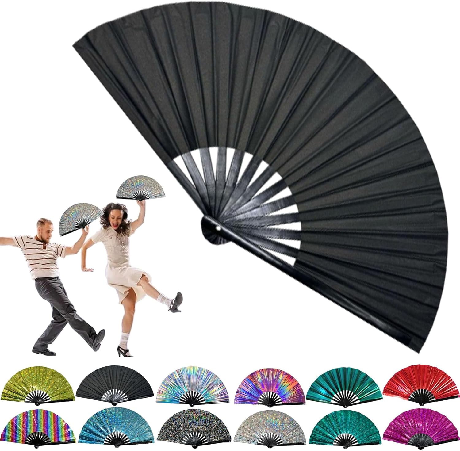 Boots On The Ground Hand Fan, Popping Fans Large Holographic Folding ...