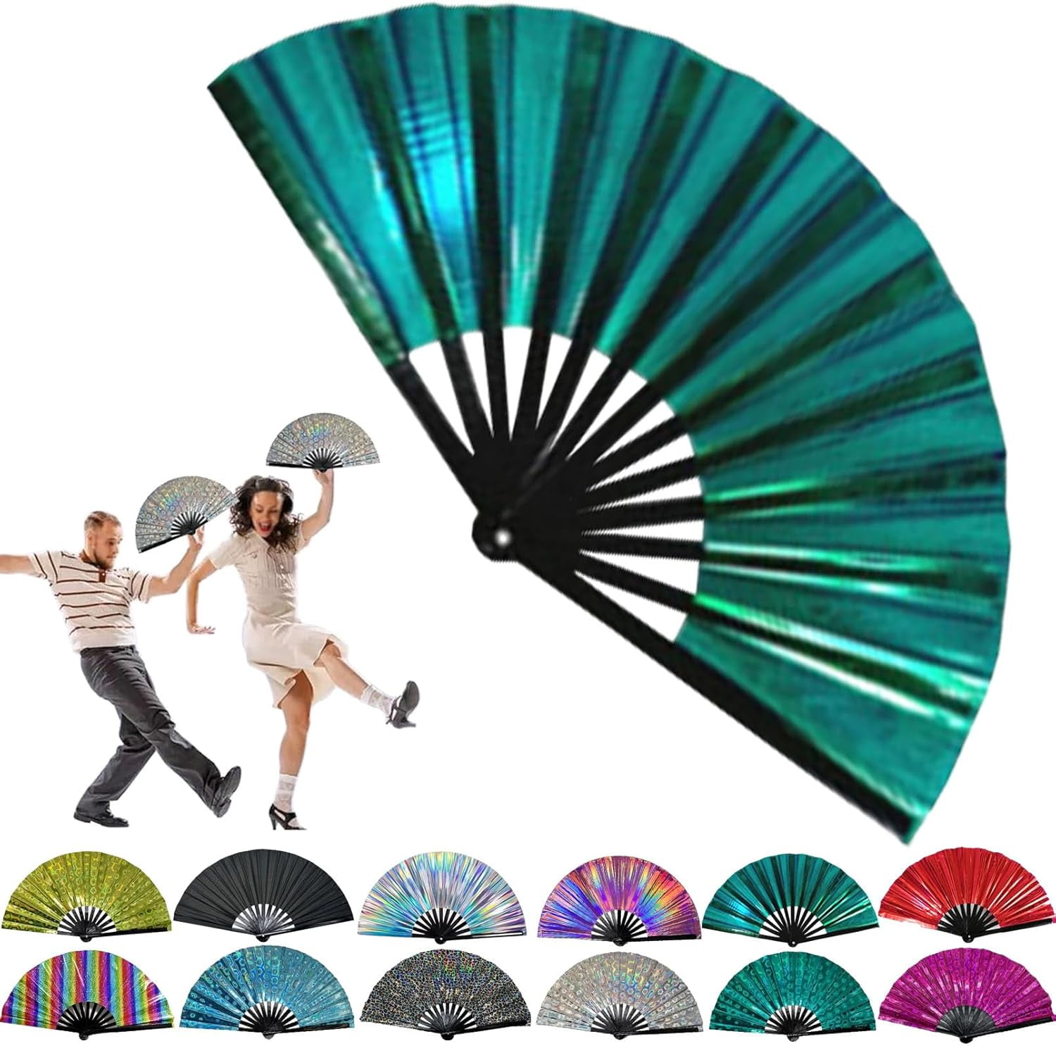 Boots On The Ground Hand Fan, Popping Fans Large Holographic Folding ...