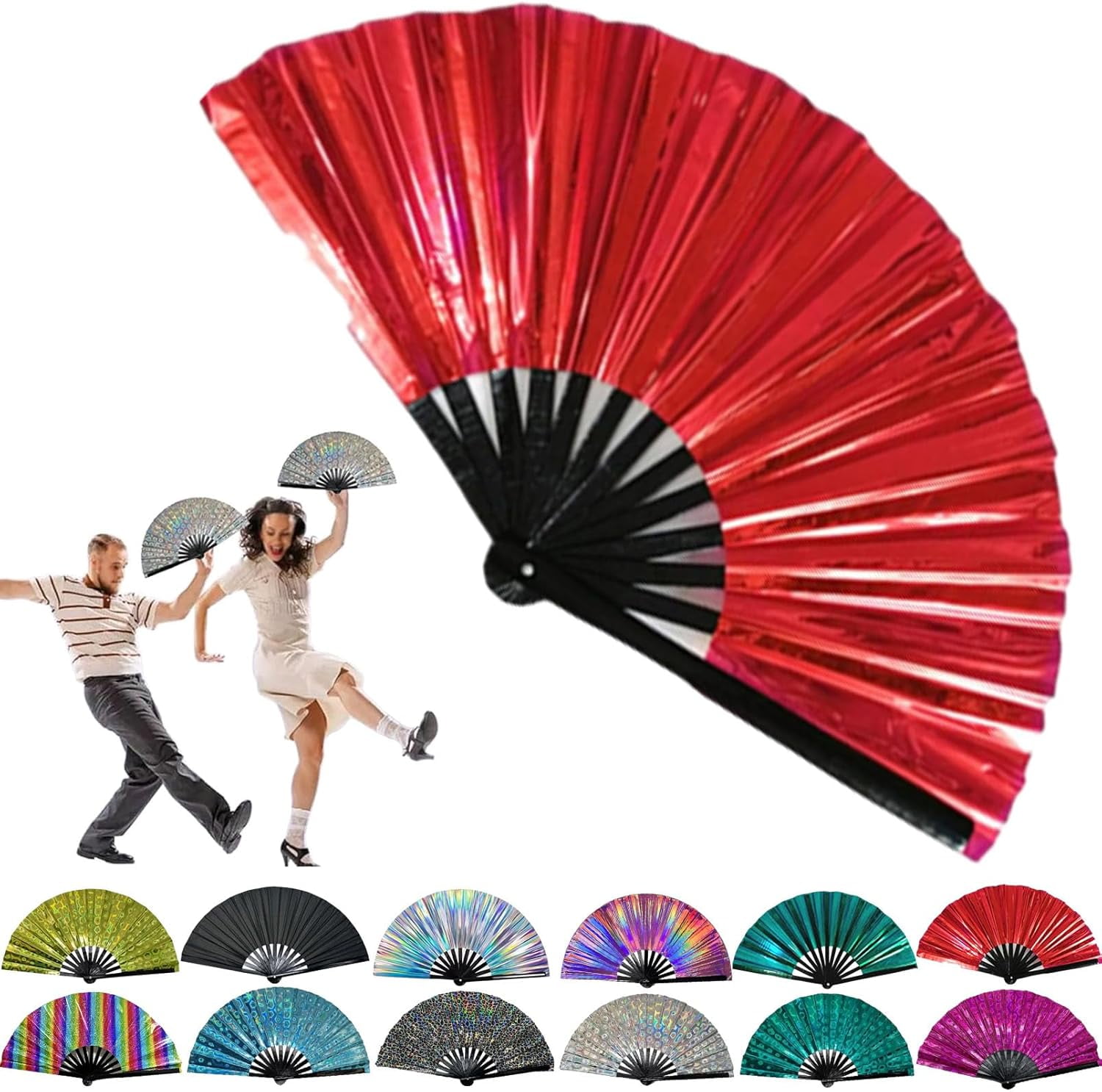 Boots On The Ground Hand Fan, Popping Fans Large Holographic Folding ...