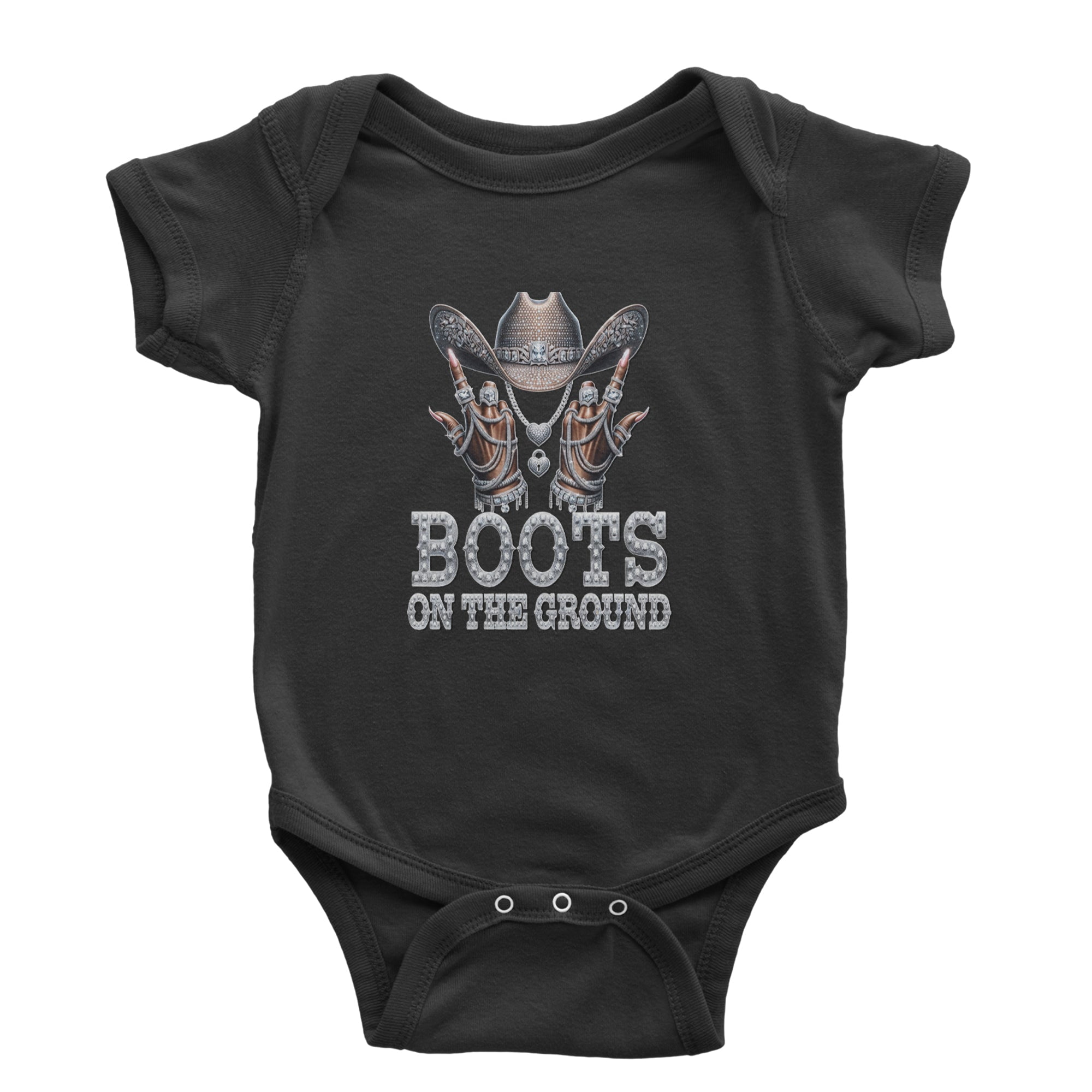 Boots On The Ground Bling Infant One-Piece Romper Bodysuit Or Toddler T ...