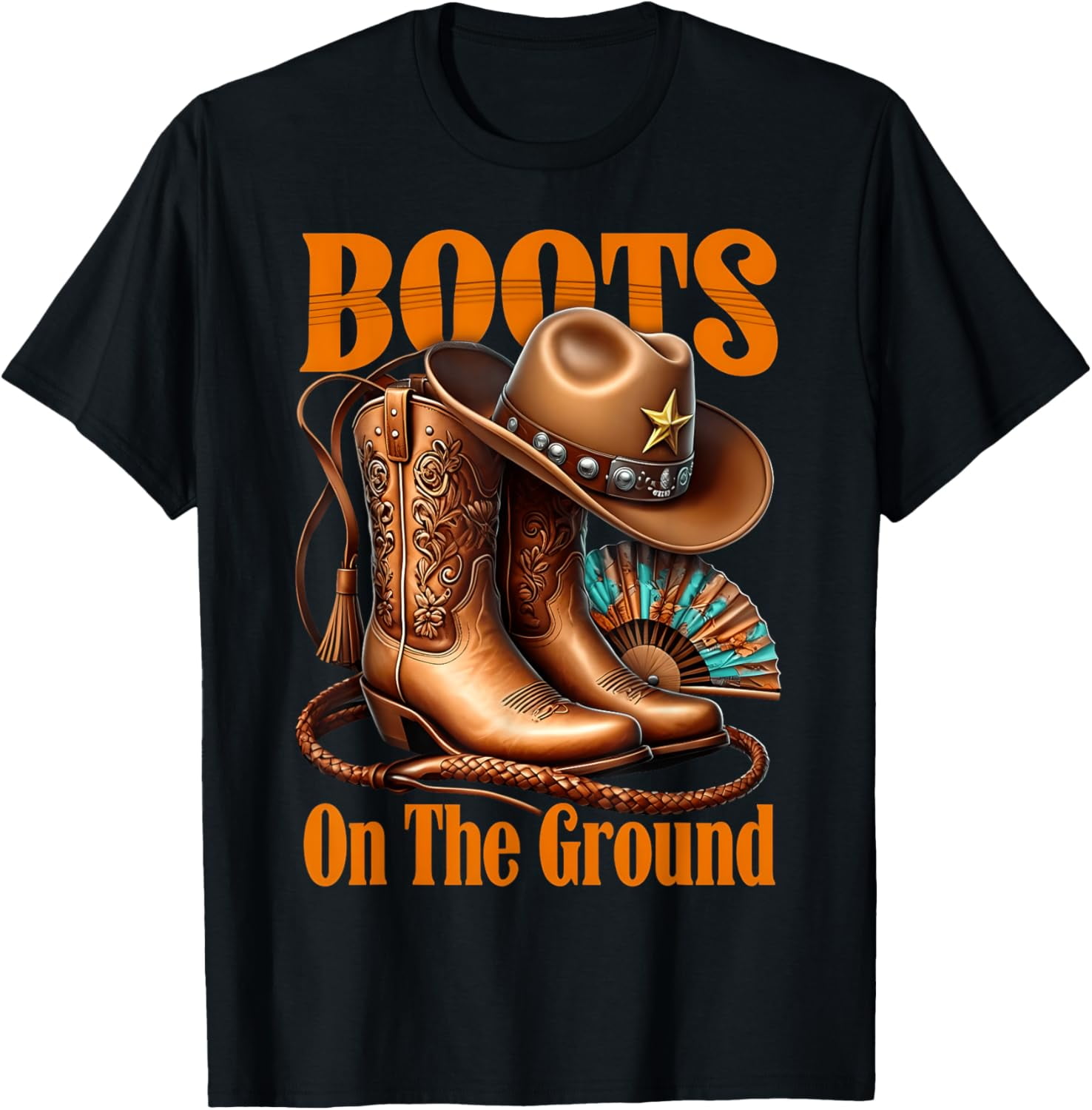 Boots On The Ground Boot Cowboy Western Cowgirl Linedance T-Shirt ...