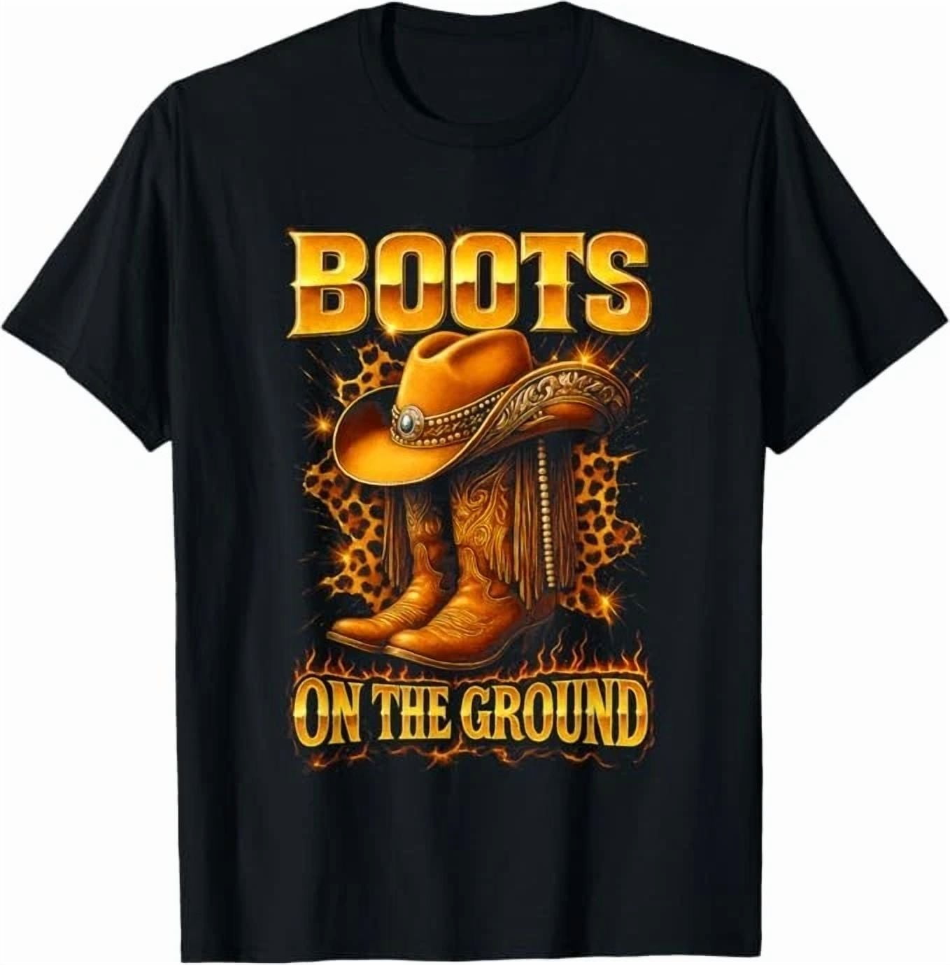 Boots On The Ground Cowboy Hat Rodeo Boots Graphic Design Unisex T ...
