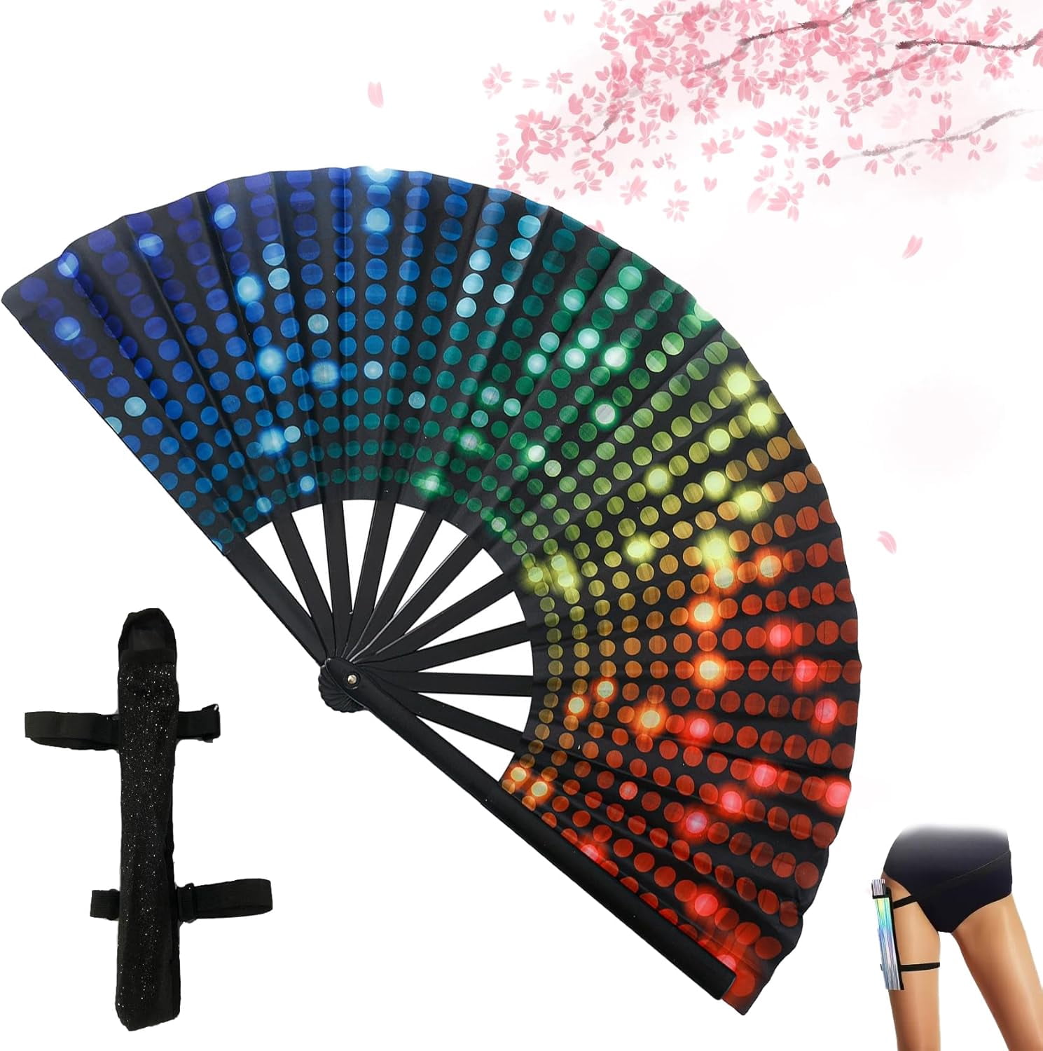 Boots On The Ground Hand Fan with Holster,Fans for Line Dancing Snap ...
