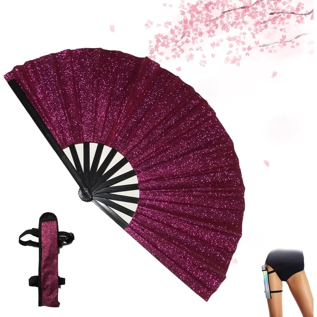 Boots On The Ground Hand Fan with Holster,Fans for Line Dancing Snap ...