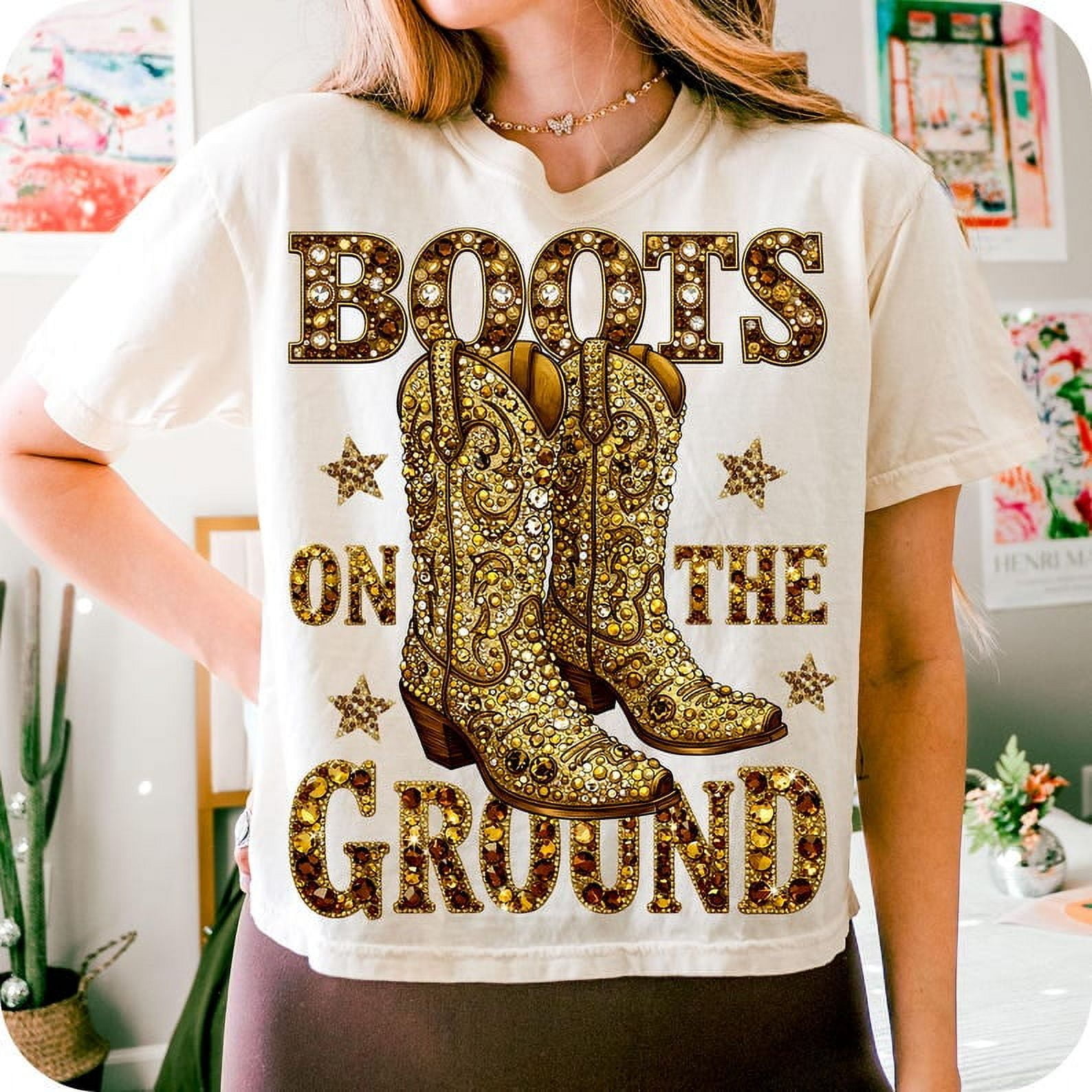 Boots On The Ground T-Shirt, Boot Cowboy Western Shirt, Cowgirl Boots T ...