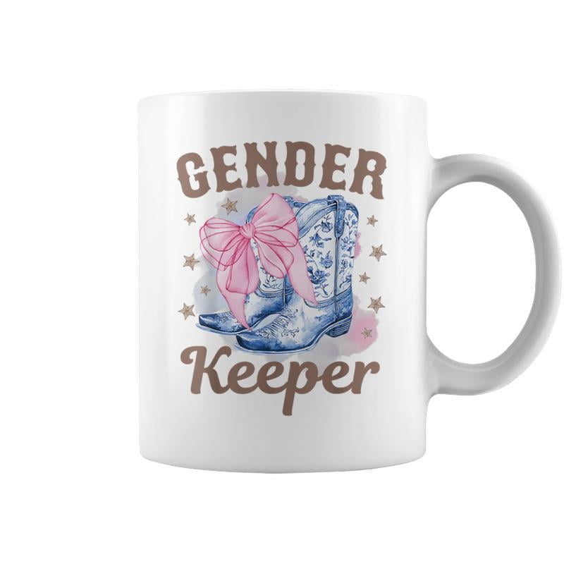 Boots Or Bows Gender Keeper Of The Gender Reveal Family Mom Coffee Mugs ...