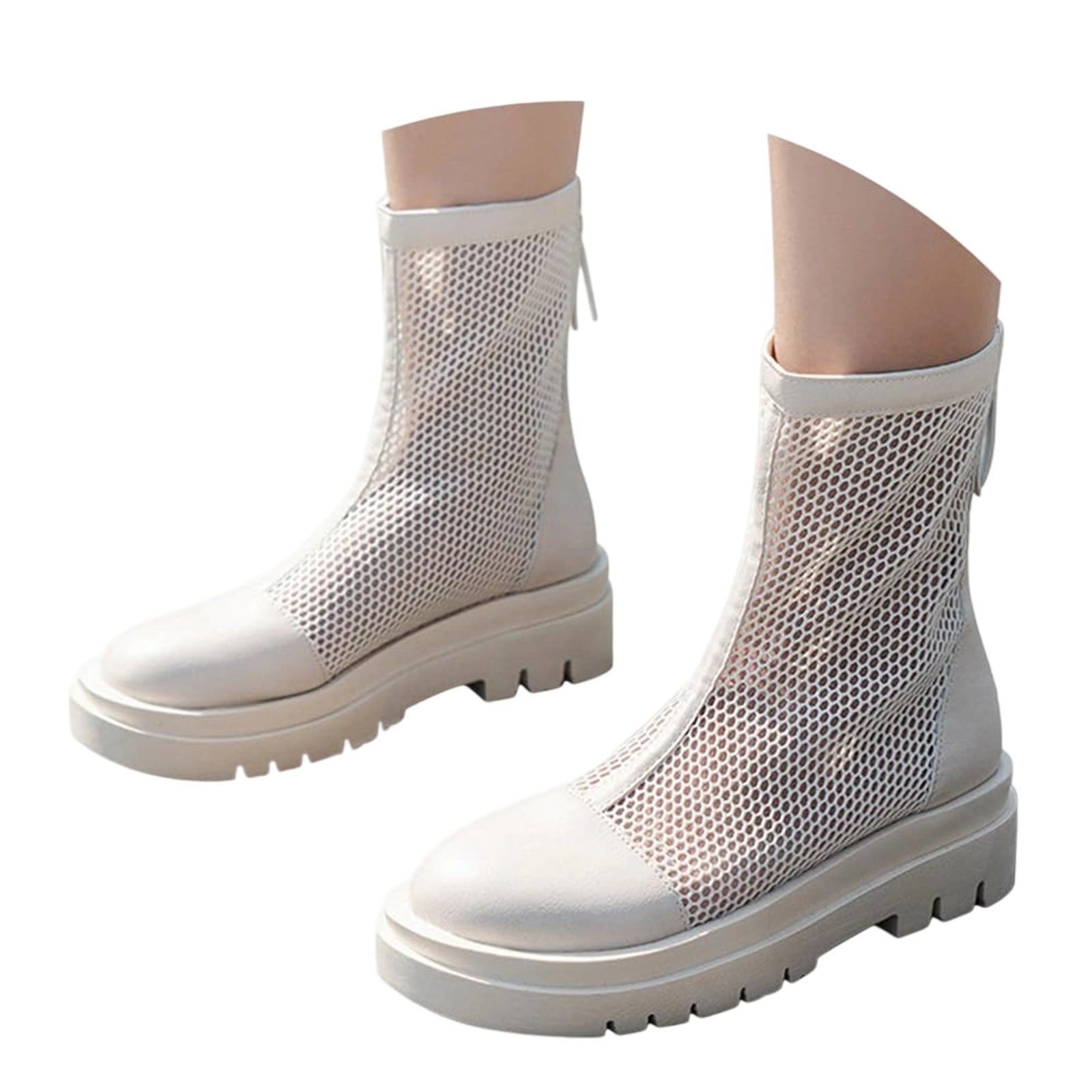 Boots for Women,Breathable Mesh Platform Boots Heel Design Comfortable ...