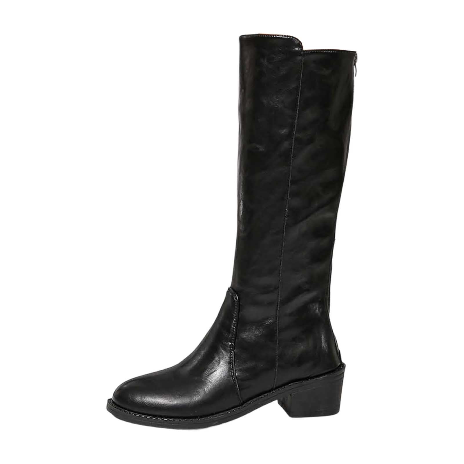Boots for Women,Stylish Women Mid Calf Boots With Block Heel On Design ...