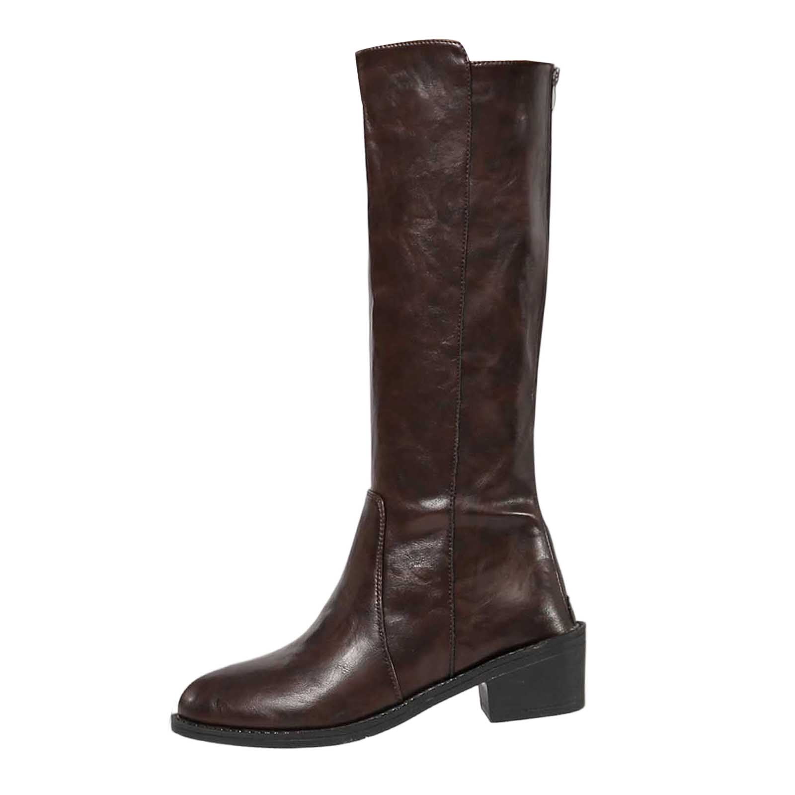 Boots for Women,Stylish Women Mid Calf Boots With Block Heel On Design ...