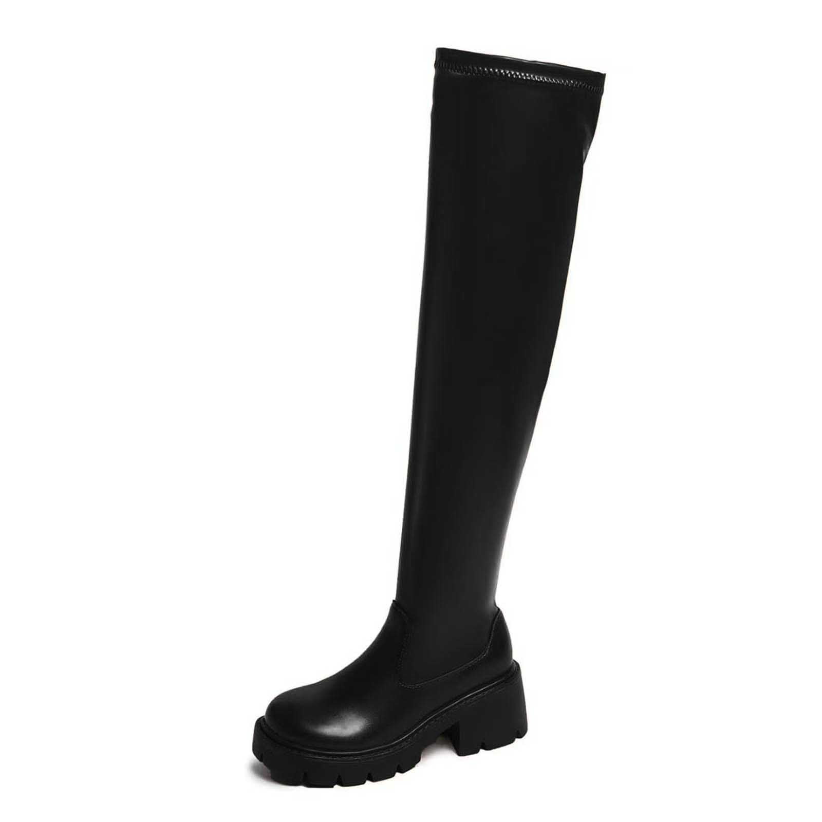 Boots for Women,Elegant Stretchy Over The Knee Long Boots With Heels ...