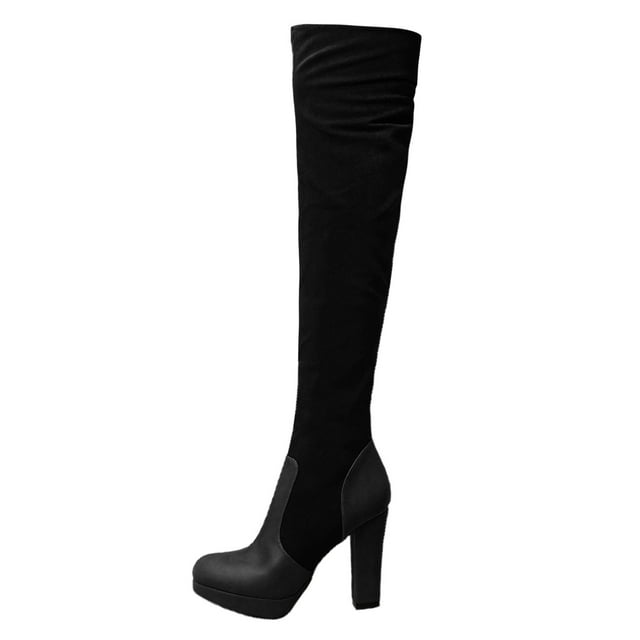 Womens Boots New Long Tube Elastic Frosted Water Platform High Heel
