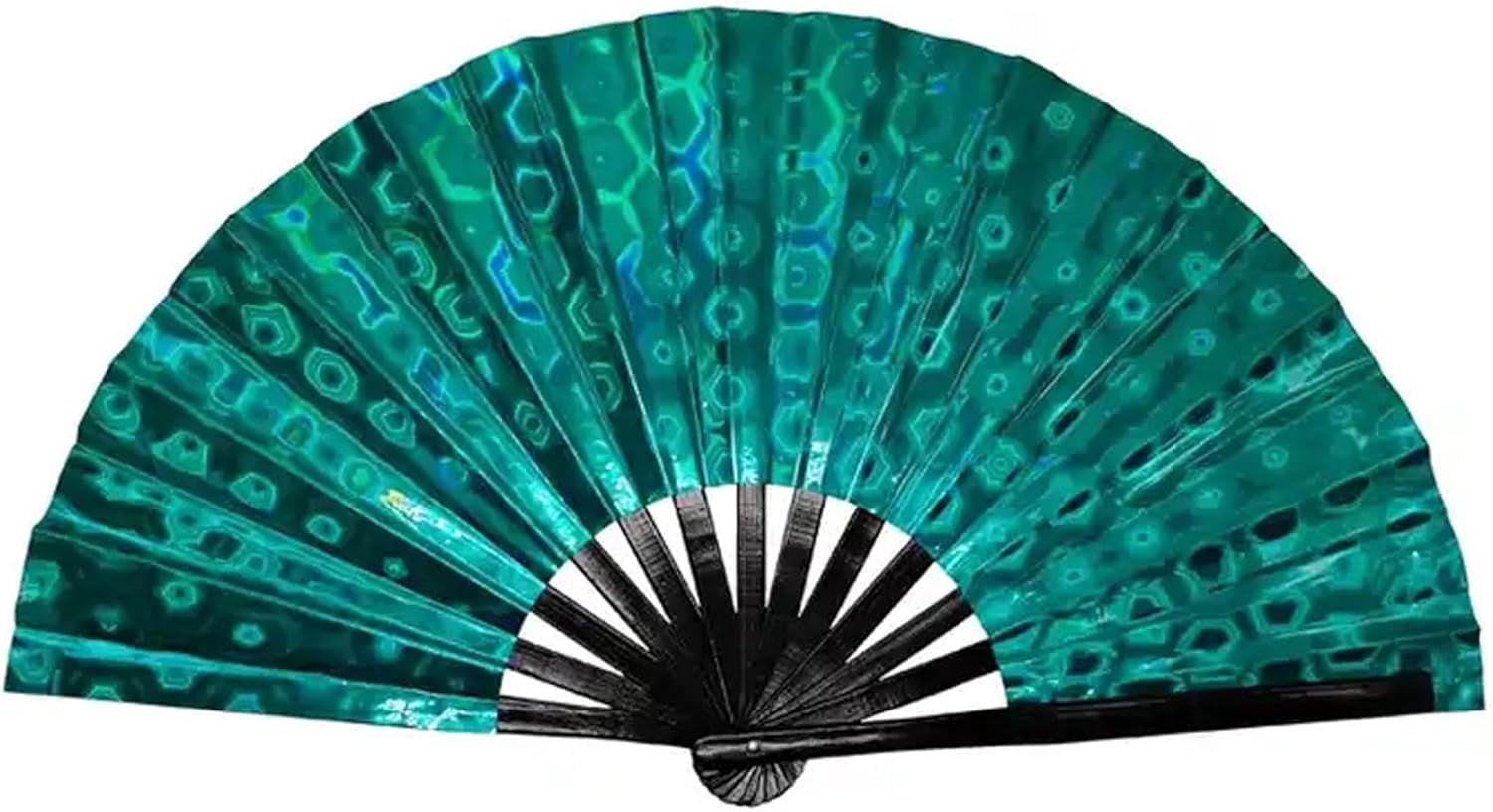 Boots on The Ground Fan, Iridescent Clack Hand Fan, Large Holographic ...