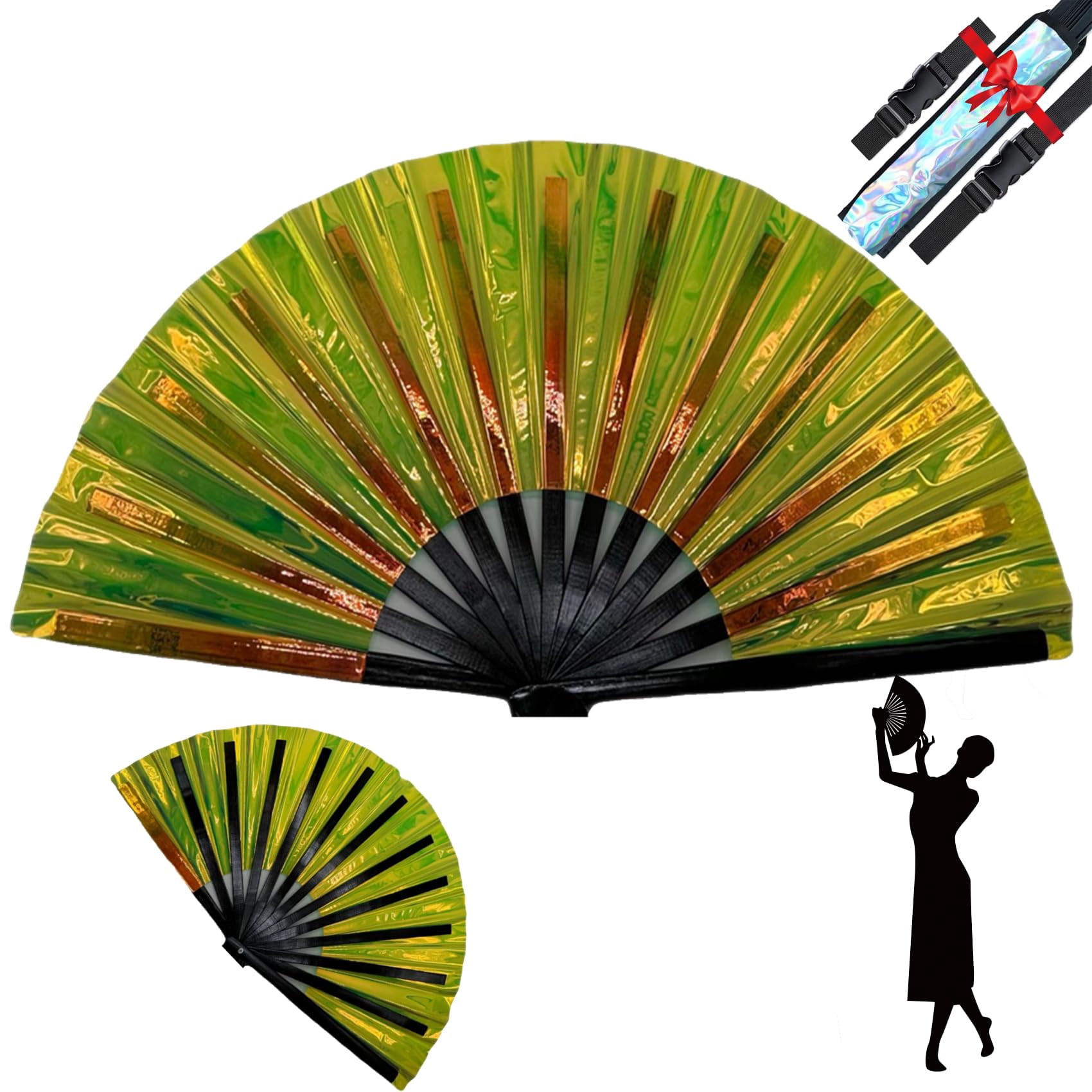 Boots on The Ground Fan,Large Holographic Folding Fans,Foldable Craft ...