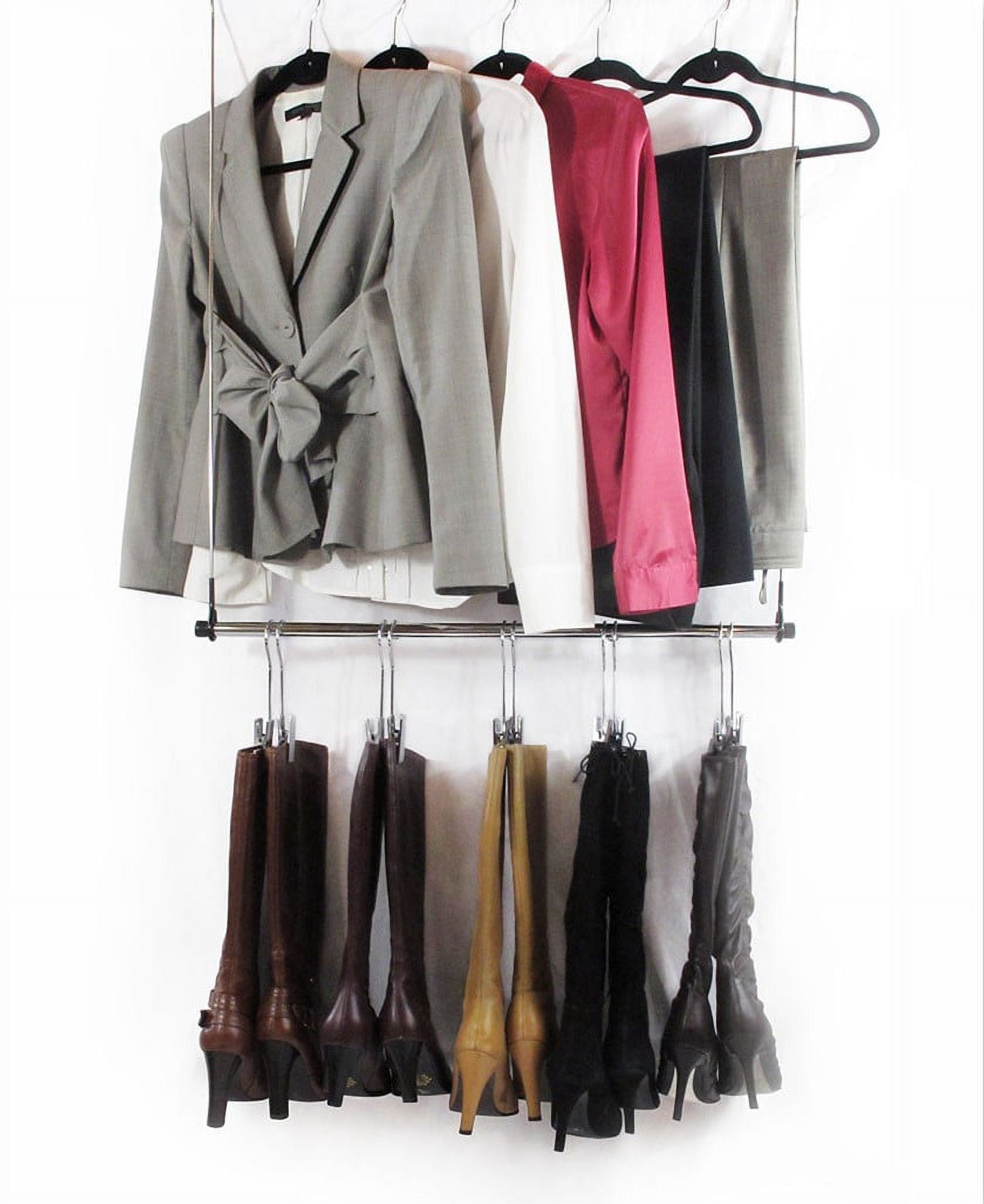 Boottique Hanging Boot Rack- Closet Doubler (Rubber Rod Hanger with 6 ...