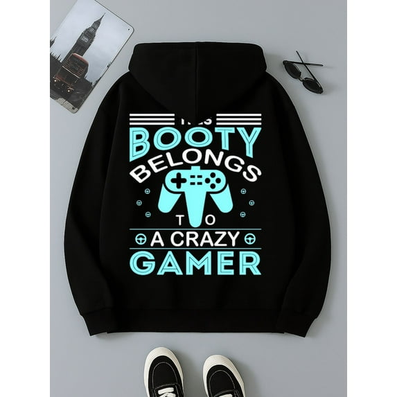 Booty Gamer Hoodie graphic hoodies games for men polyester black Daily ...