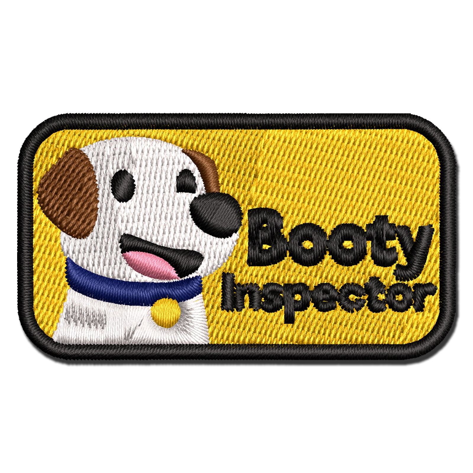 Booty Inspector Funny Dog Pet Applique Multi-Color Embroidered Iron-On ...