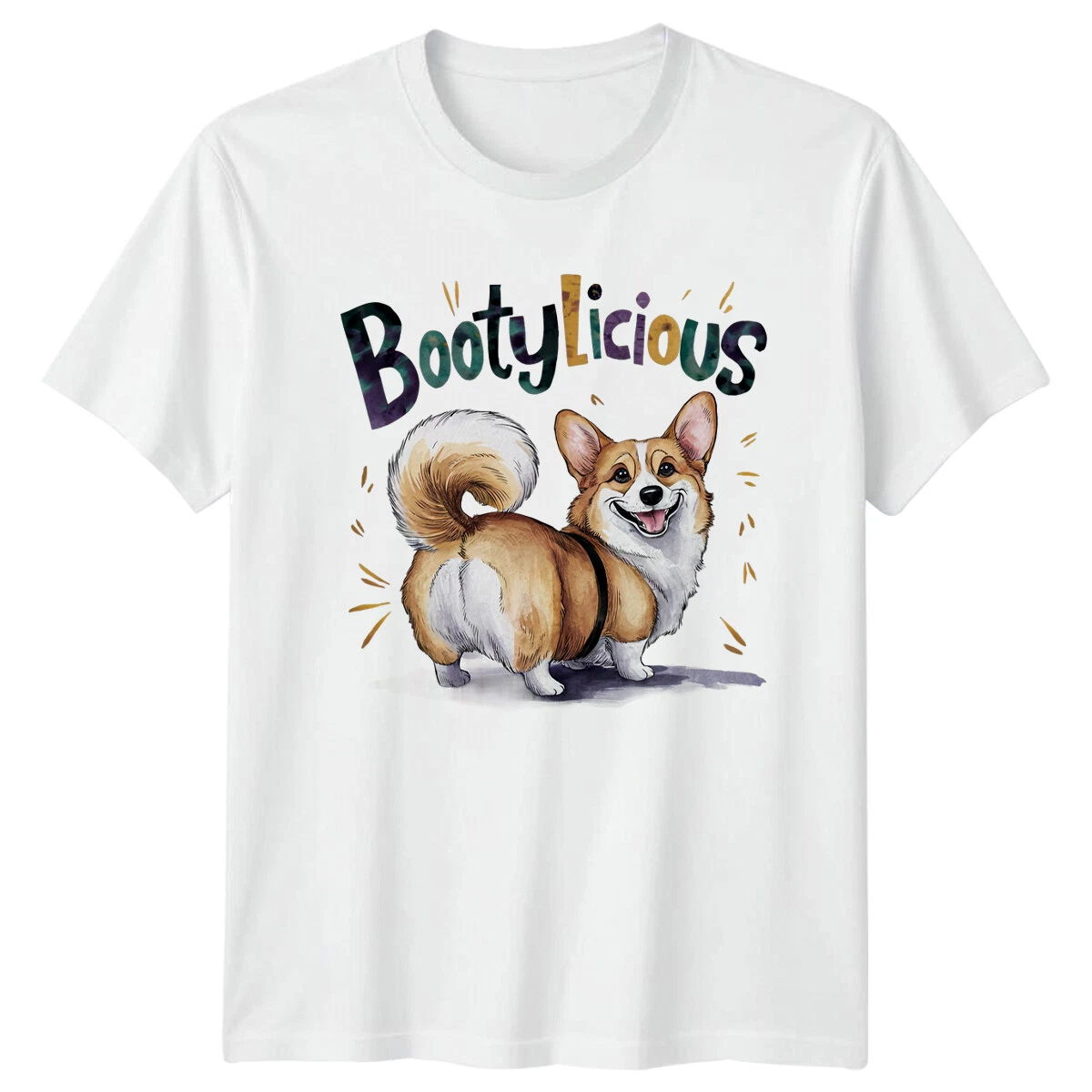 Bootylicious Corgi Dog T-Shirt Cute Animal Pun Graphic Tee - Walmart.com