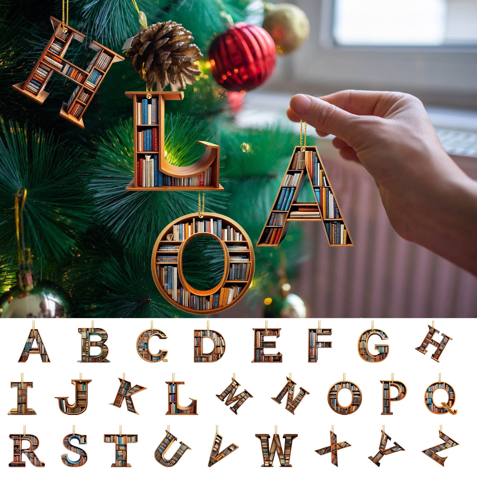 Boovnll 26 Letter Ornaments, Acrylic Personalized Letter Bookcase ...