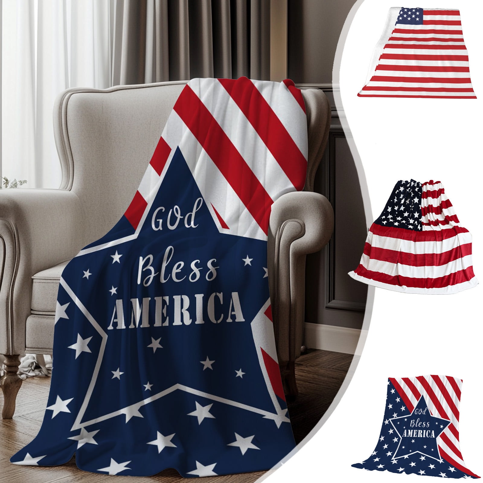 Boovnll 4th of July Throw Blanket, 28x39" Super Soft Cozy Patriotic ...