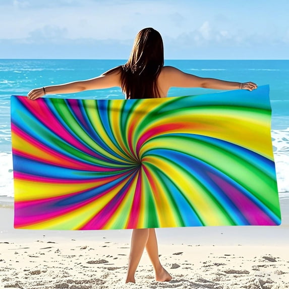 Boovnll Beach Towel 29x59" Extra Large Microfiber Lightweight Oversized ...