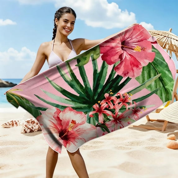 Boovnll Beach Towel 30x59" Extra Large Microfiber Lightweight Oversized ...