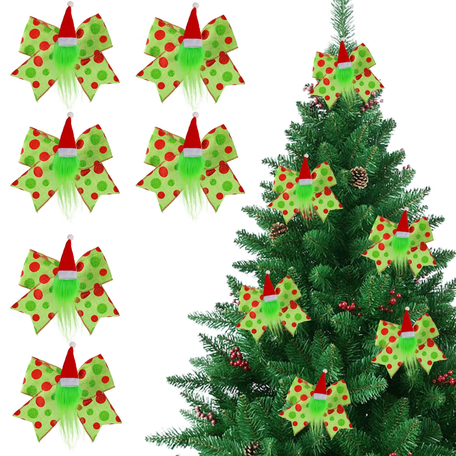 Boovnll Christmas Bows, Vintage Large Christmas Tree Bows Ornaments for ...
