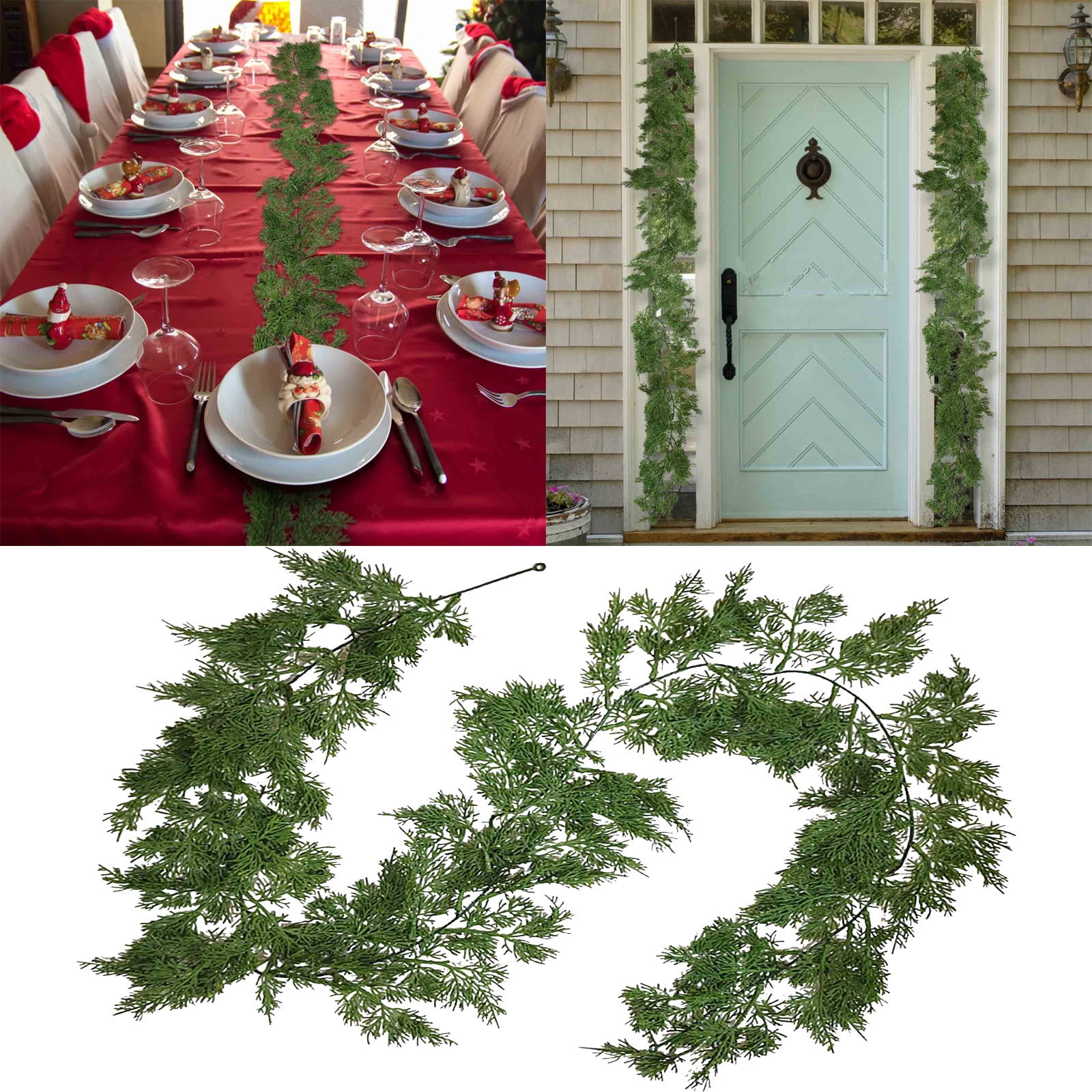 Boovnll Christmas Garland, 5.9FT Realistic Artificial Garlands Green ...