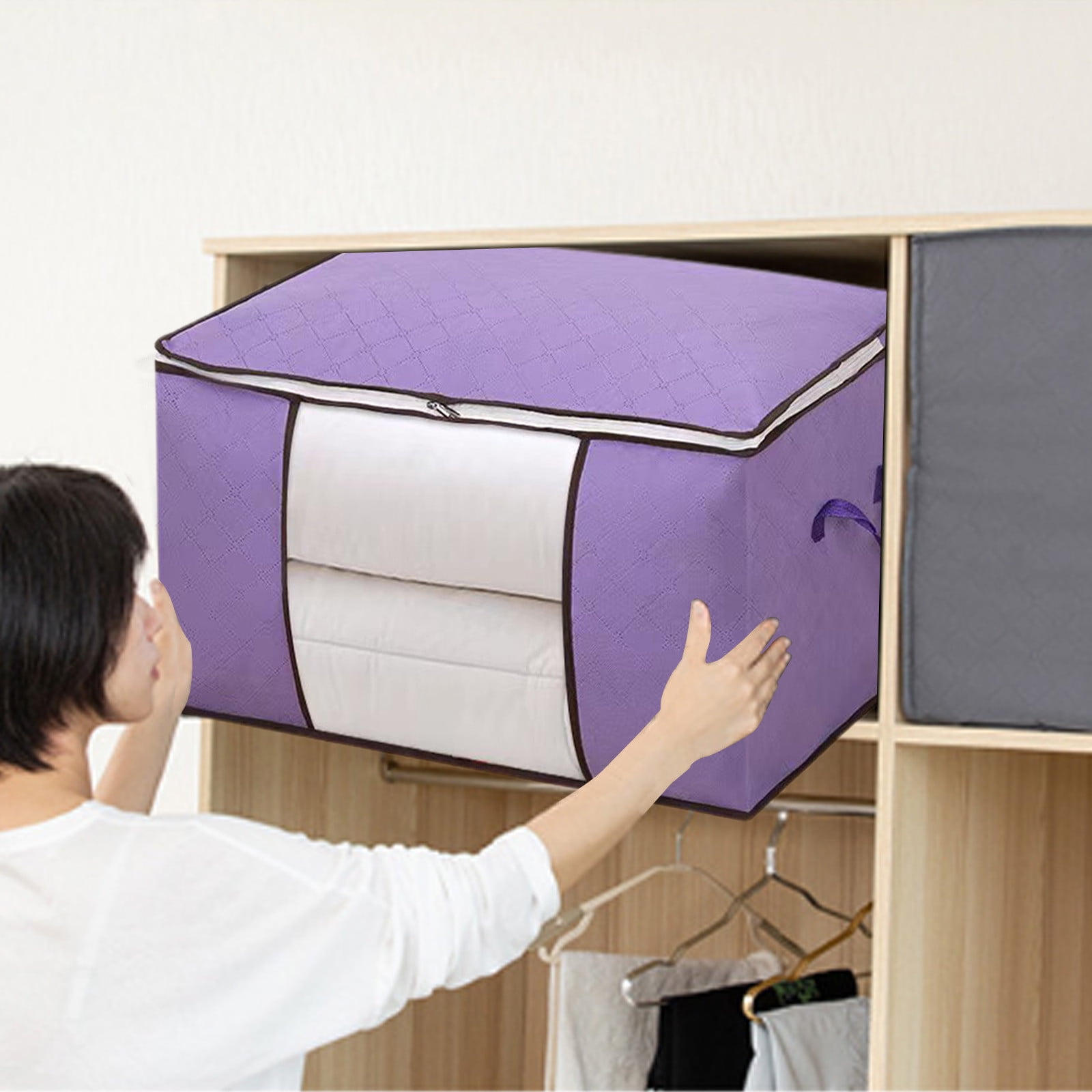 Boovnll Clothes Storage, 85L Large Capacity Foldable Thicken Storage ...