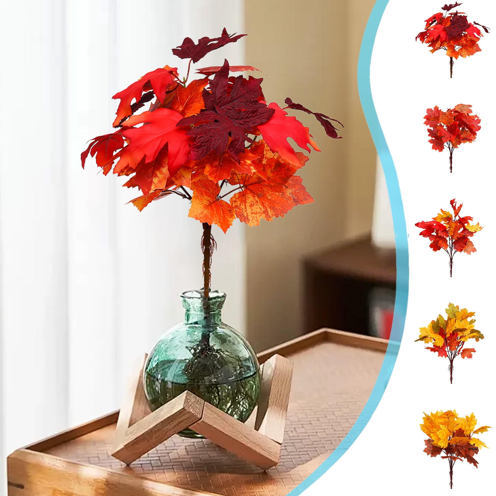 Boovnll Fall Flowers, Artificial Silk Maple Leaves Flowers for Indoor ...