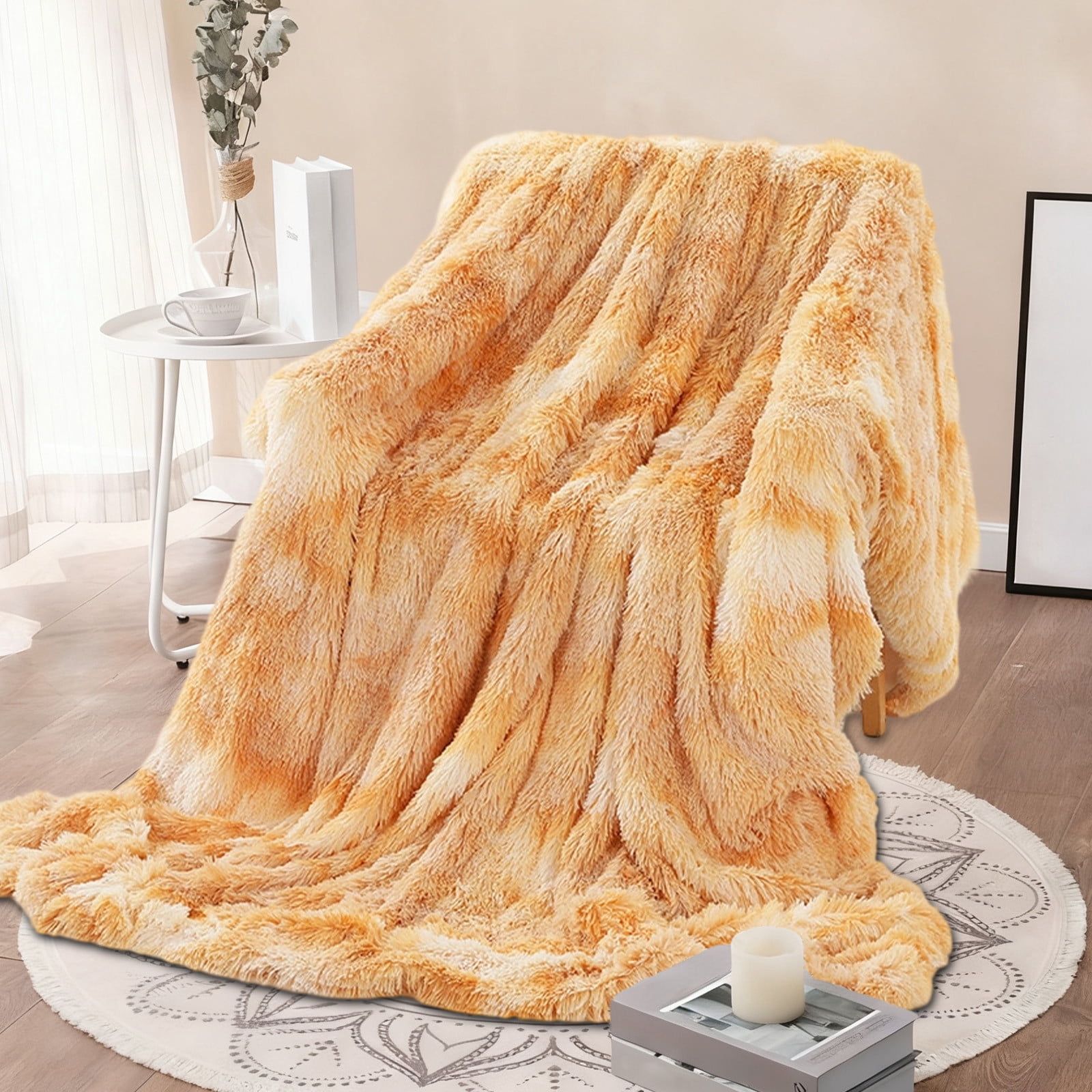 Boovnll Fleece Throw Blanket, Super Soft & Cozy Tie Dye Plush Throw ...